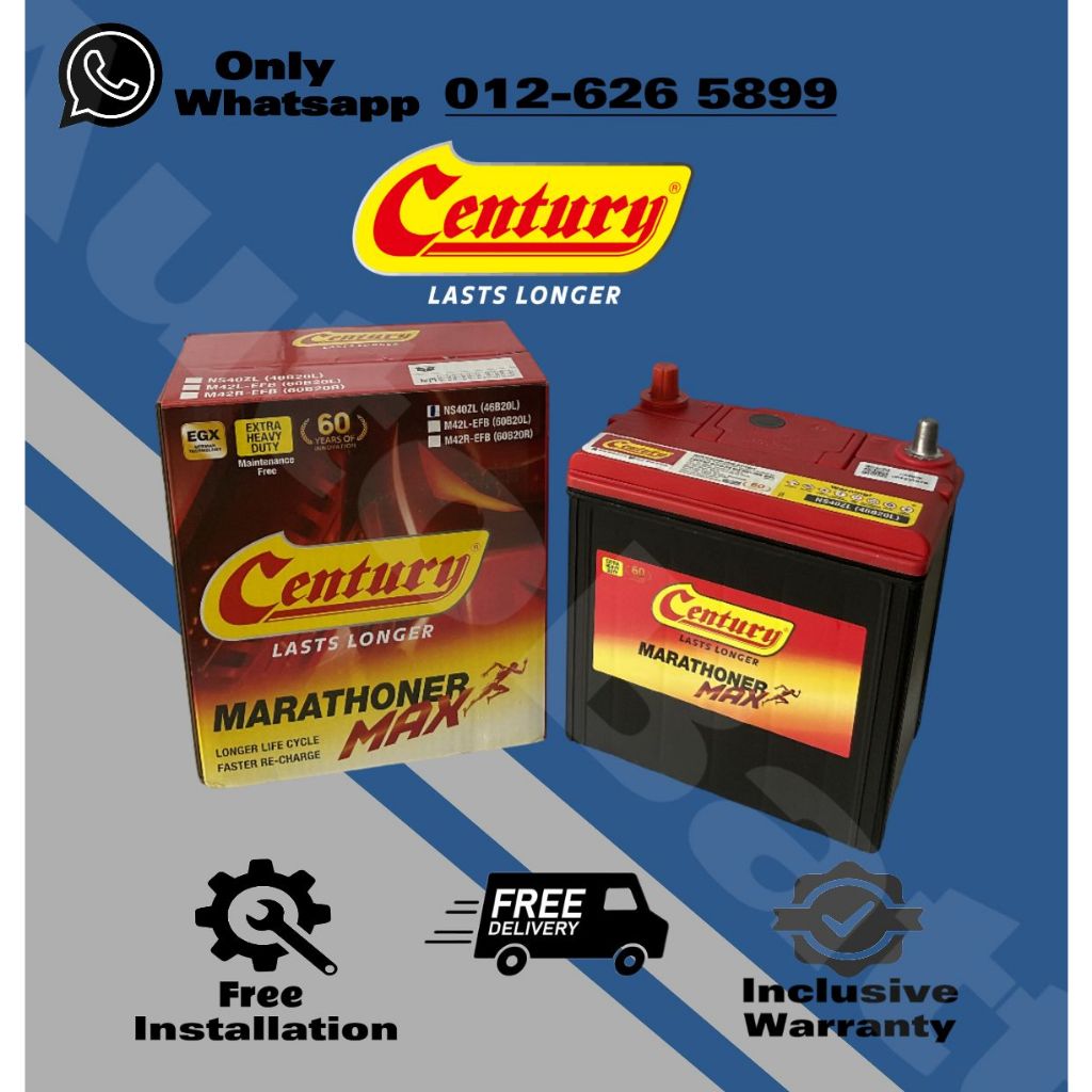 [ Installation Provided ] NS40ZL | 46B20L ] Century Marathoner MAX Car ...