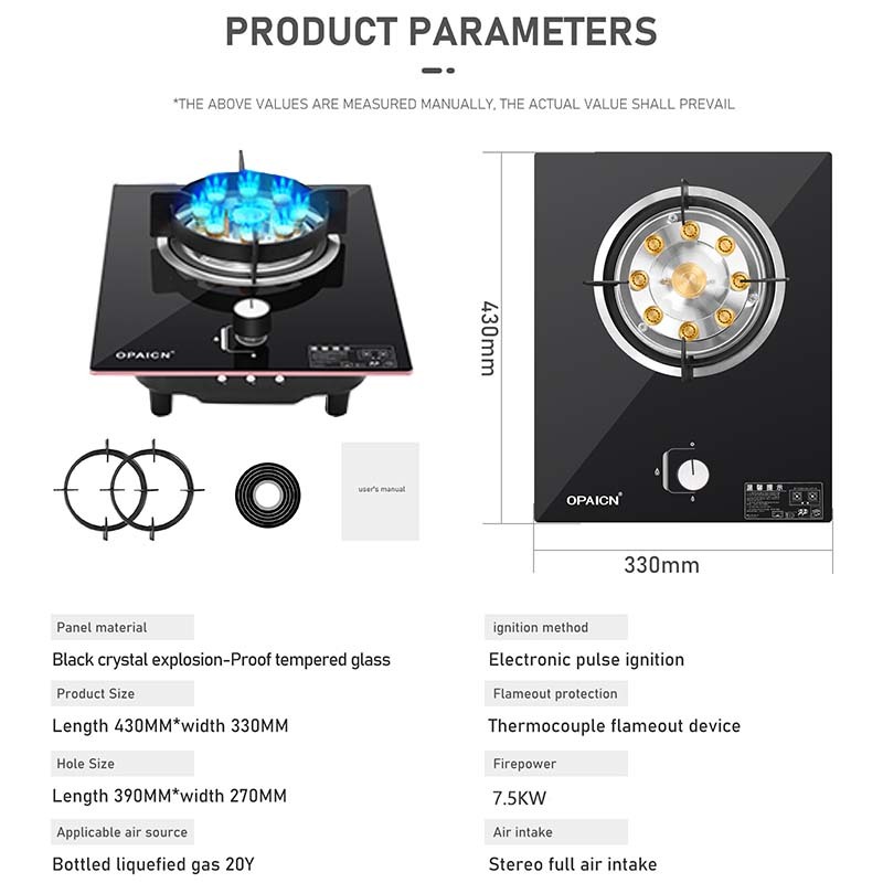 SUKINBO 8.5KW Stainless Steel Timing Double Burner Gas Stove Desktop ...