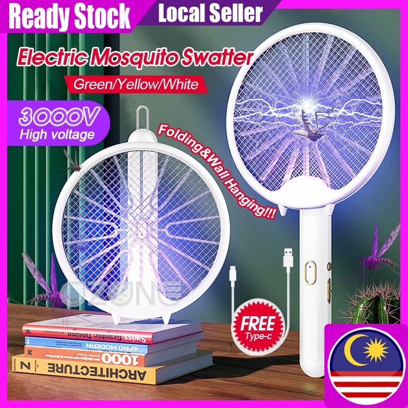 Electric Mosquito Racket USB Charging Insect Racket Foldable 2in1 ...