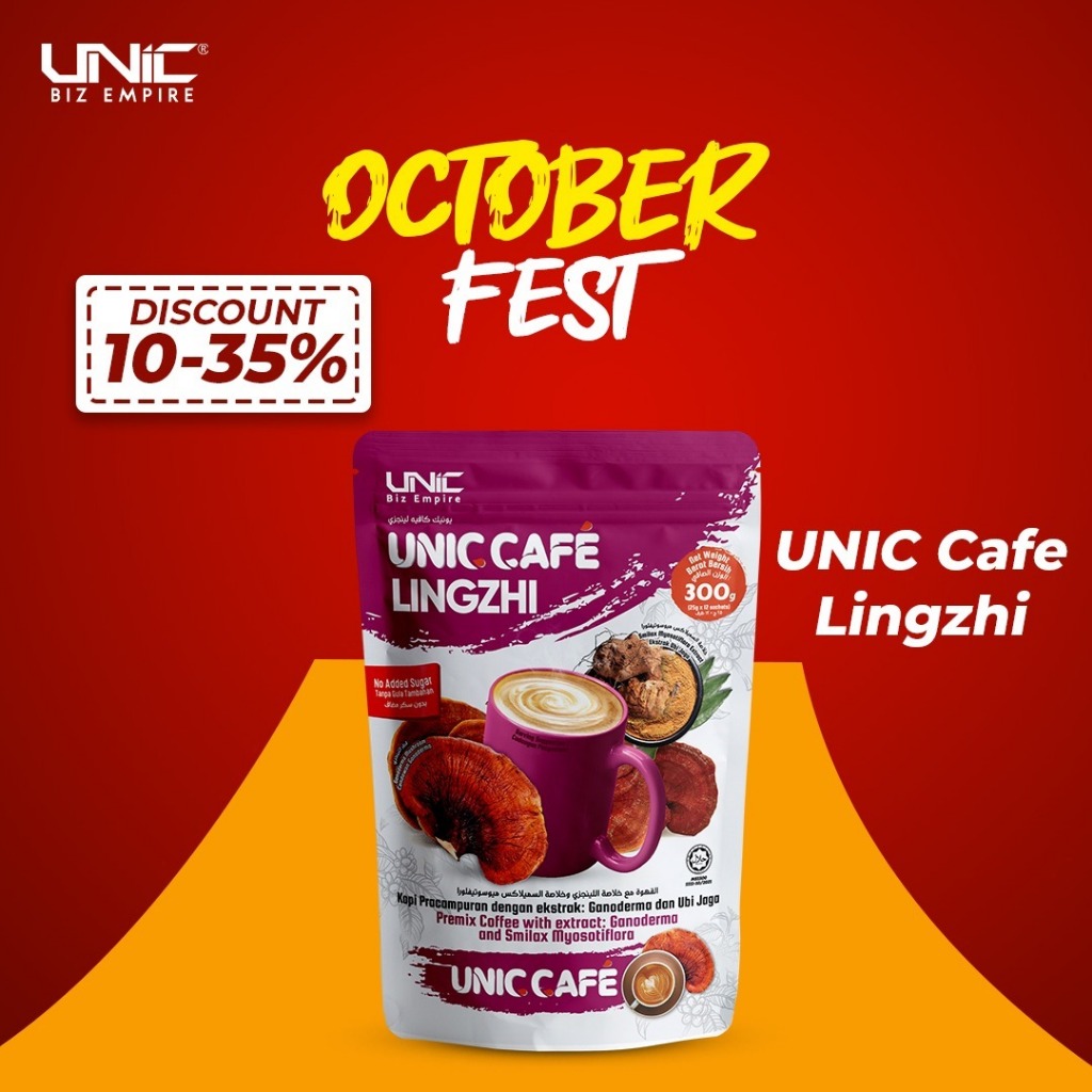 UNIC CAFE LINGZHI TANPA GULA TAMBAHAN (12sachet/pek) | Shopee Malaysia