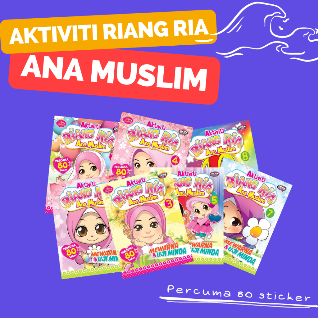 [80 stiker] AKTIVITI RIANG RIA ANA MUSLIM [Buku Mewarna | melukis ...