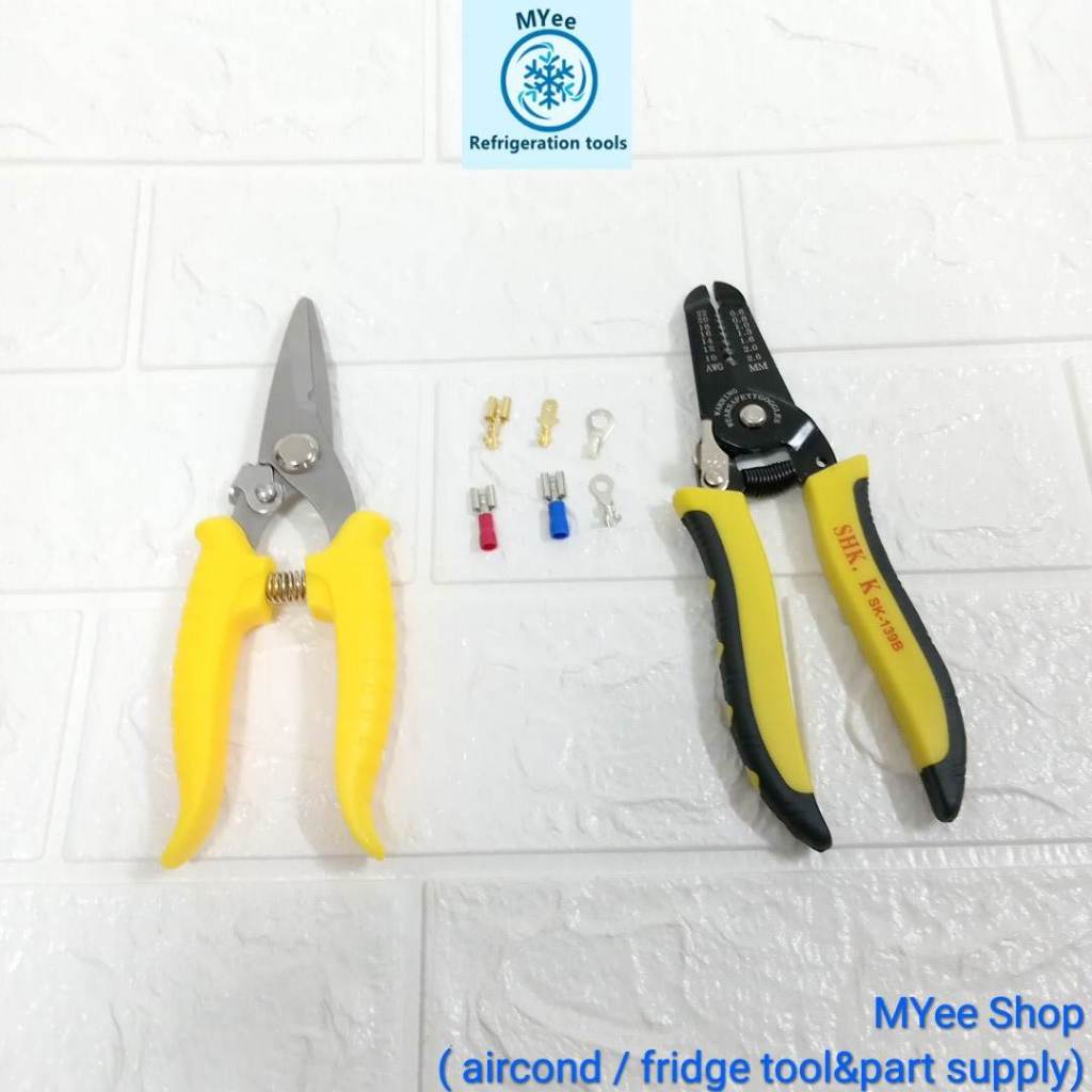 wire terminal clip + crimping pliers / cutter wire electrical connector ...