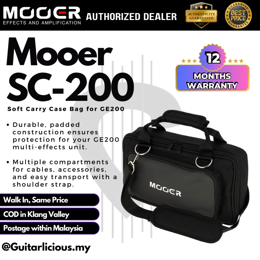 Mooer SC-200 Soft Carry Multi-Effect Pedal Case Bag for GE200 ( SC200 ...