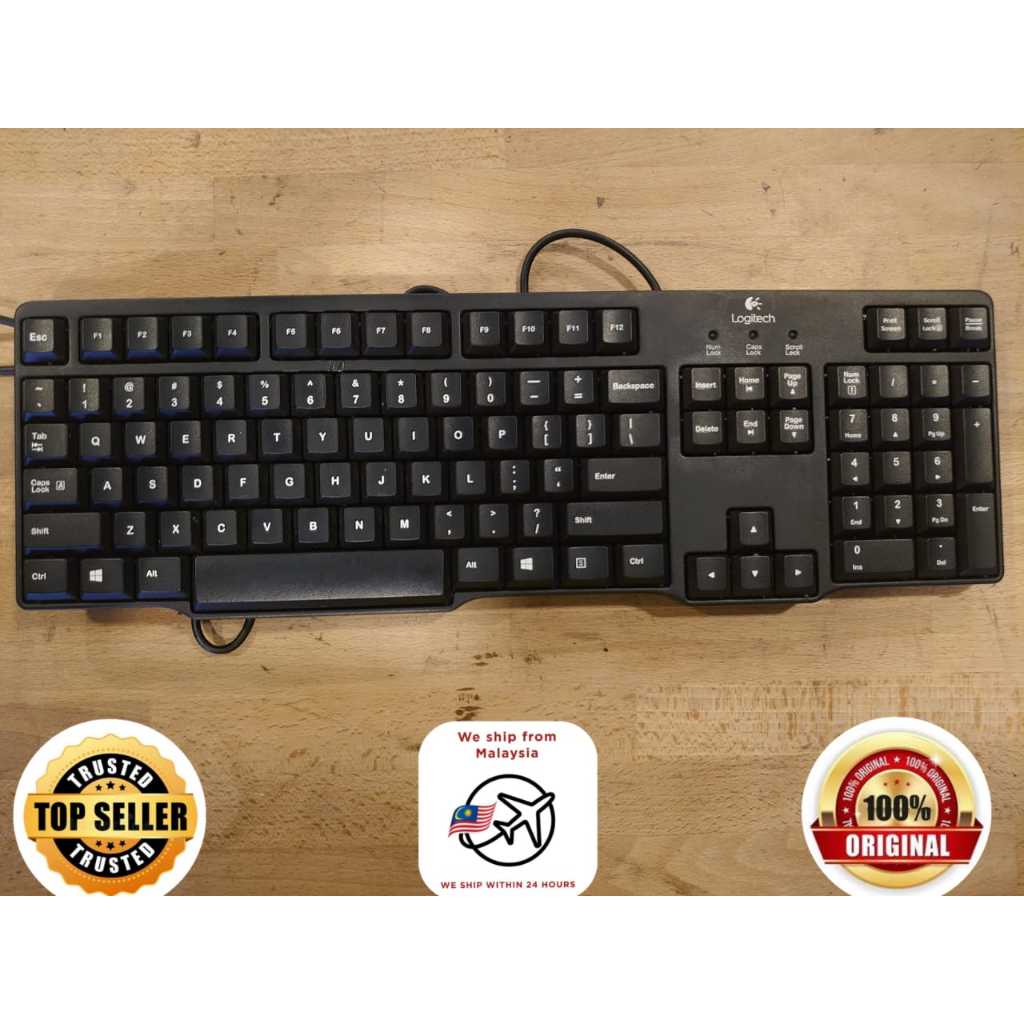 LOGITECH STANDARD WIRED KEYBOARD Y-S0002 100% ORIGINAL USE | Shopee ...
