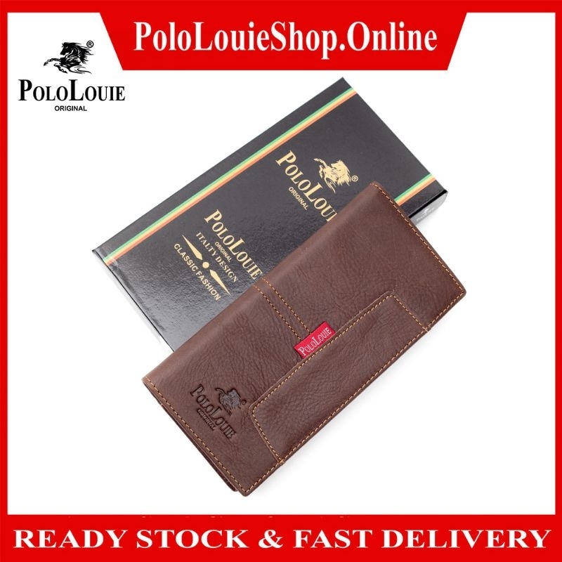 Original Polo Louie Men New Vintage Leather Long Wallet Purse | Shopee ...