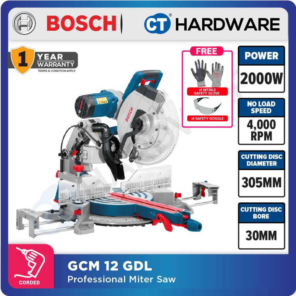 BOSCH GCM 12 GDL SLIDING MITER SAW 12" 2000W ( GCM12GDL ) | Shopee Malaysia