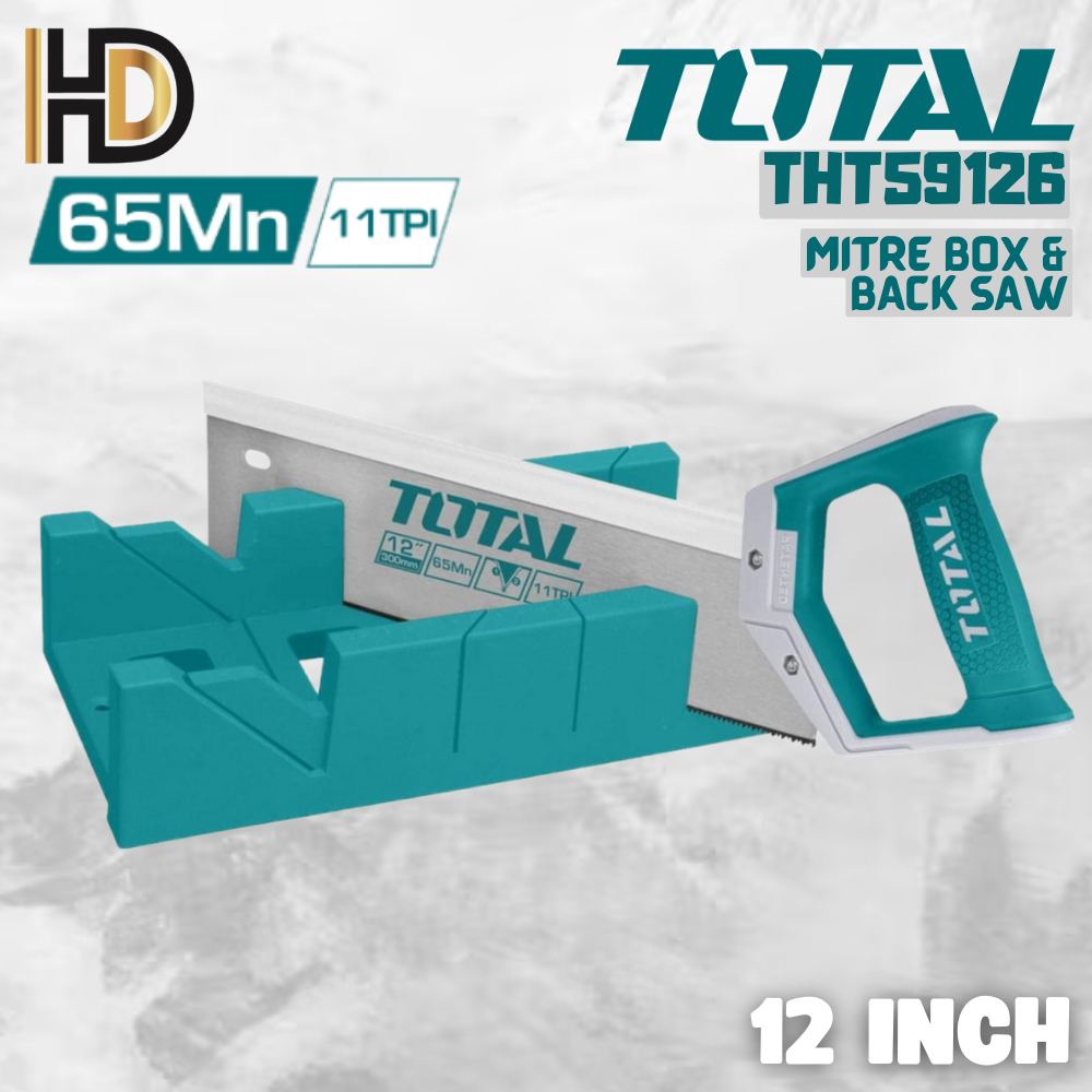 TOTAL 12'' Mitre Box And Back Saw Set THT591262 | Shopee Malaysia