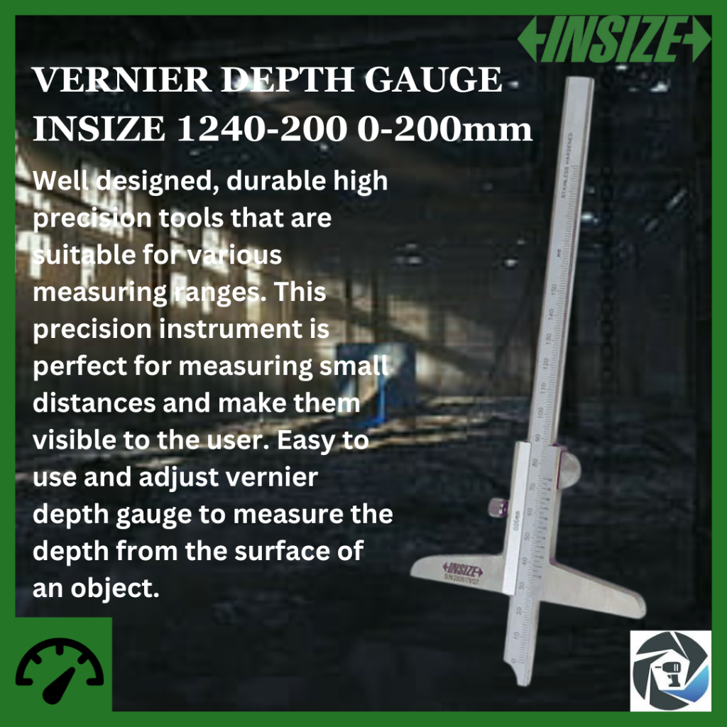 Insize Vernier Depth Gauge #1240 - / 200 / 300mm | Shopee Malaysia
