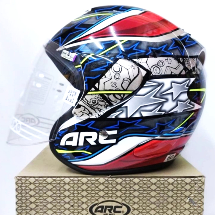 Helmet ARC AR4 Black / Blue 100% Original | Shopee Malaysia