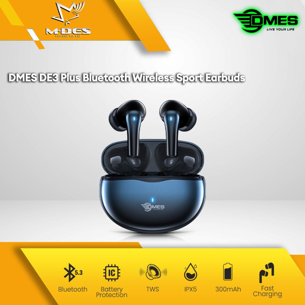 DMES DE3 Plus True Wireless Earbuds Bluetooth 5.3 TWS Sport Gaming Earbuds with ENC Mode - 2 ...