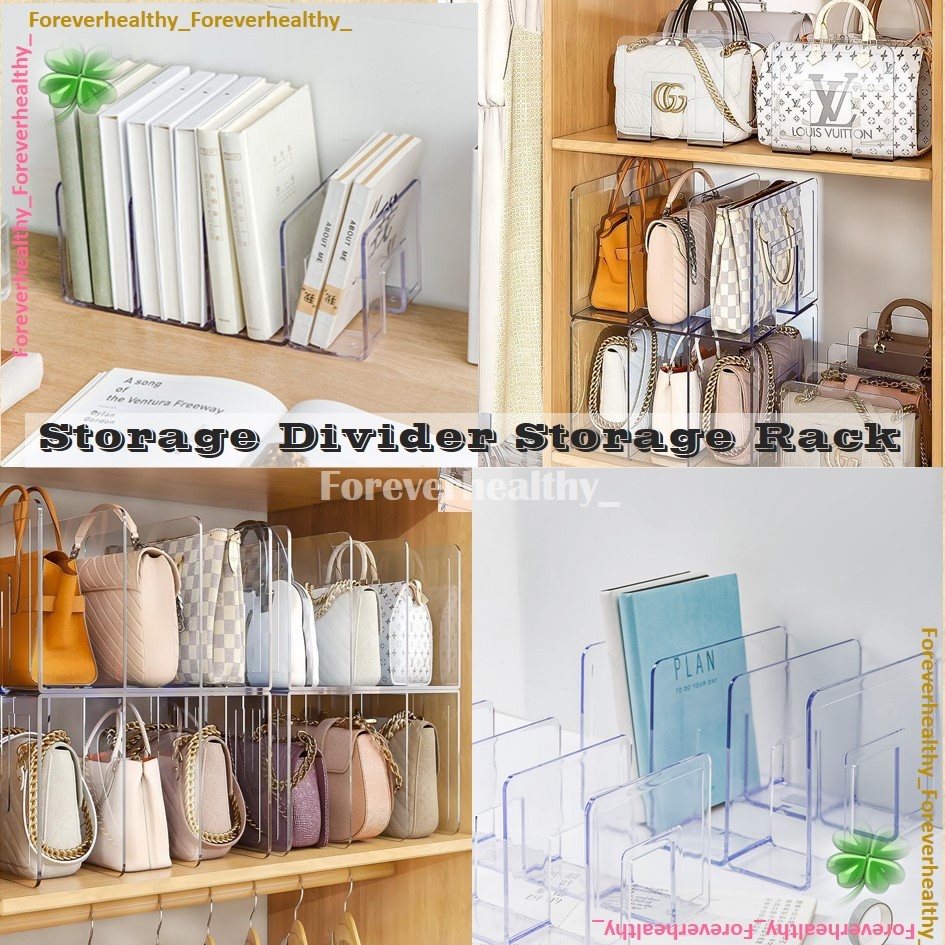 Stackable Divider Book Bag Storage Rack Box Transparent Shelf Cabinet ...