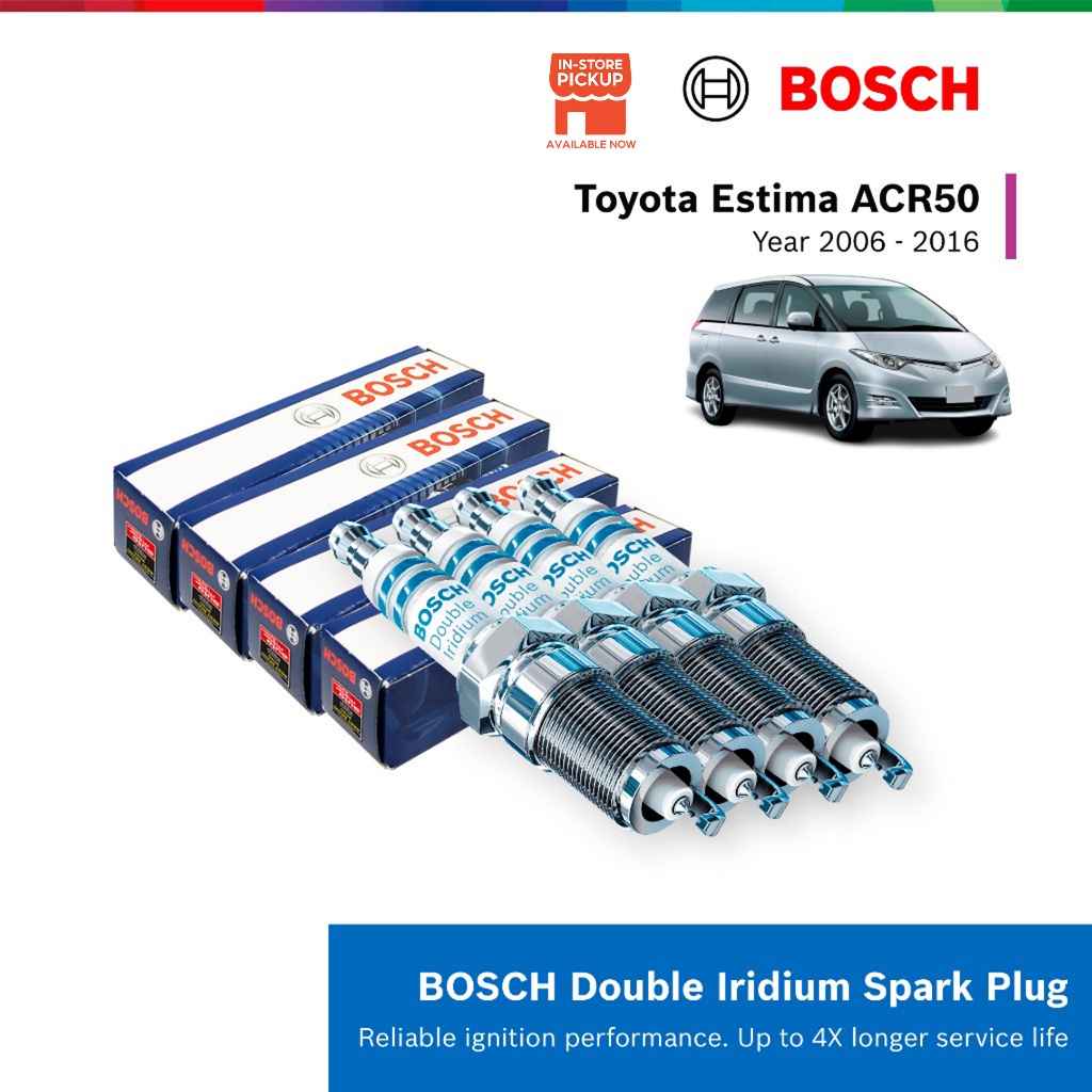 Bosch Double Iridium Spark Plug for Toyota Estima ACR50 2.4cc (4 Pcs ...