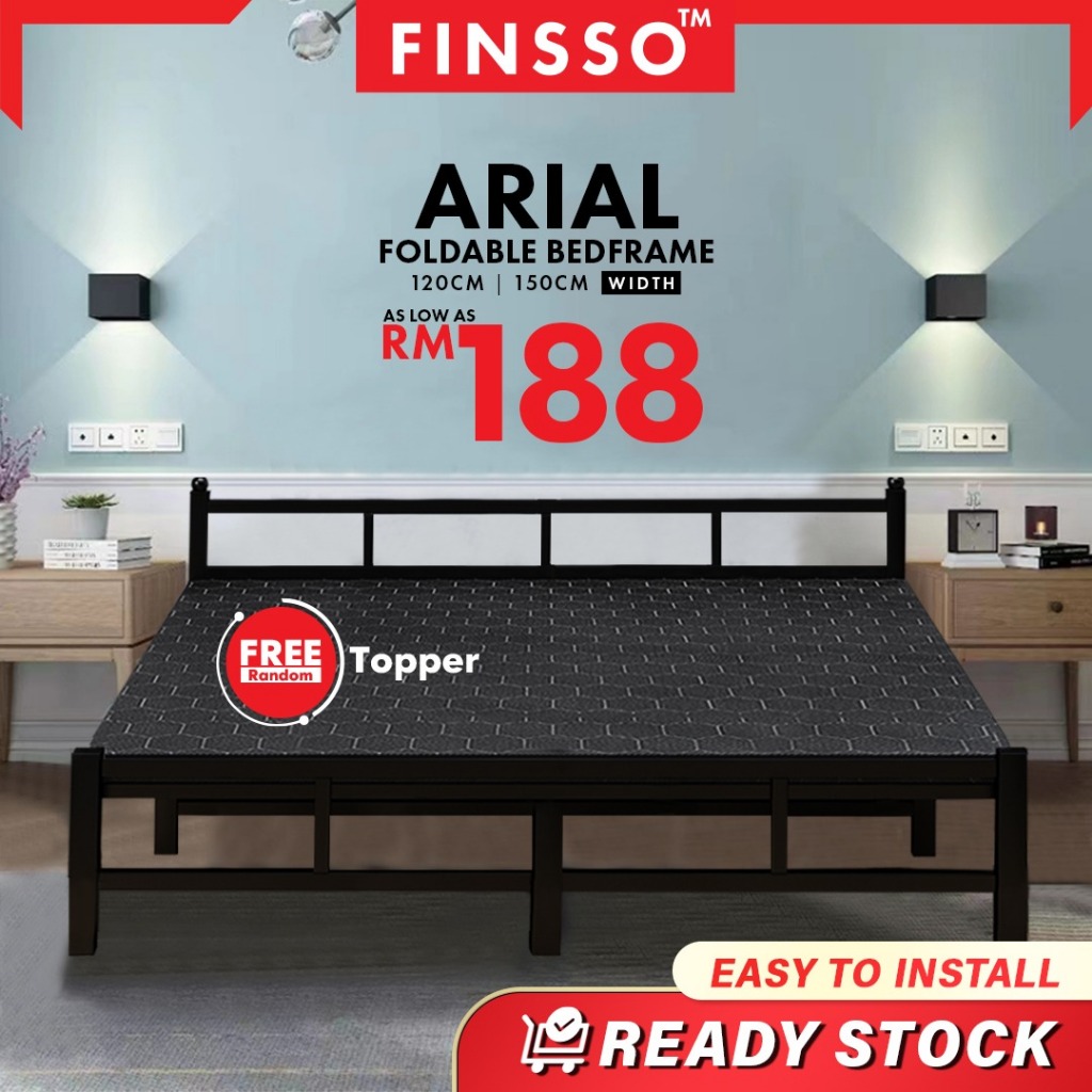 FINSSO: 5ft Extra Tebal / Heavy Besi & High Quality Katil Besi Queen Bed Frame /Katil Lipat ...
