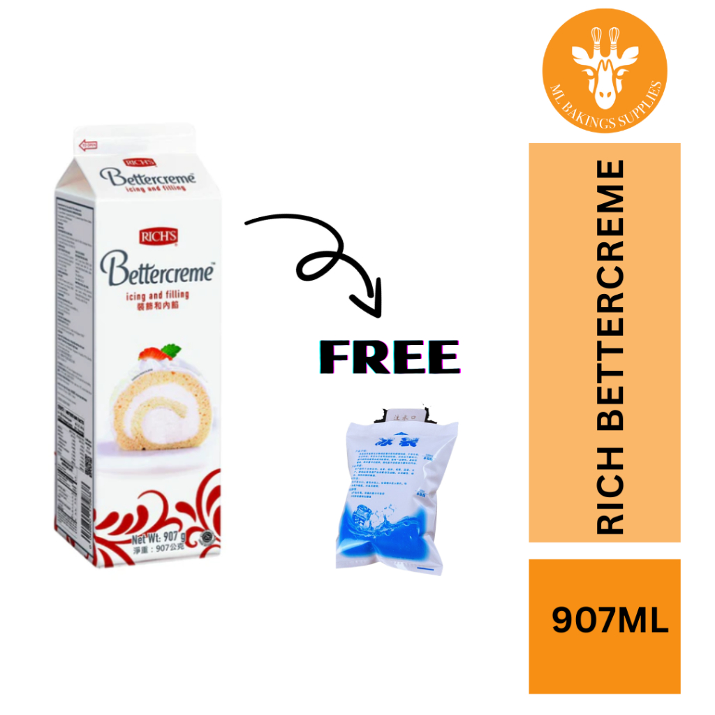 [READY STOCK] Rich Bettercreme Icing And Filling 907g Butter Cream Pack with ice pack FREE ...