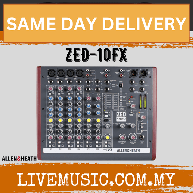 Allen & Heath ZED-10FX Mixer with USB and Effects ( ZED10FX / ZED 10FX ) | Shopee Malaysia