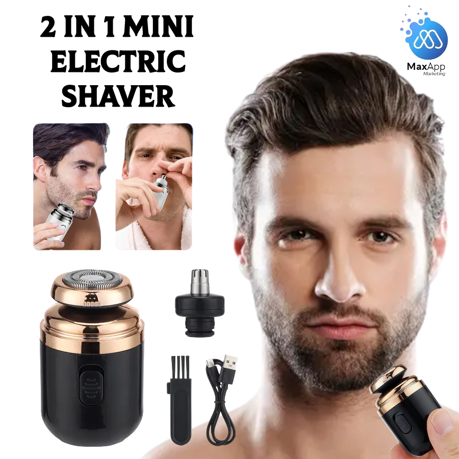 New 2 in 1 Mini Electric Shaver Men Beard Shaver Pocket Razor Washable ...