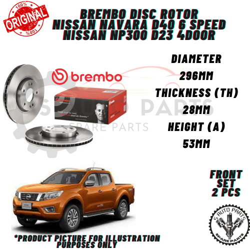 NISSAN NAVARA D40 6 SPEED / D23 NP300 4DOOR FRONT 100% BREMBO BRAKE ...