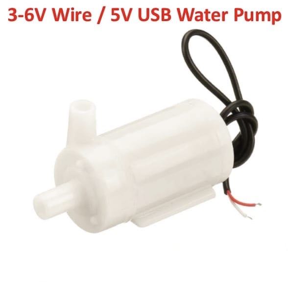 DC 3V-6V Wire / 5V USB Water Pump Waterproof Amphibious Submersible ...