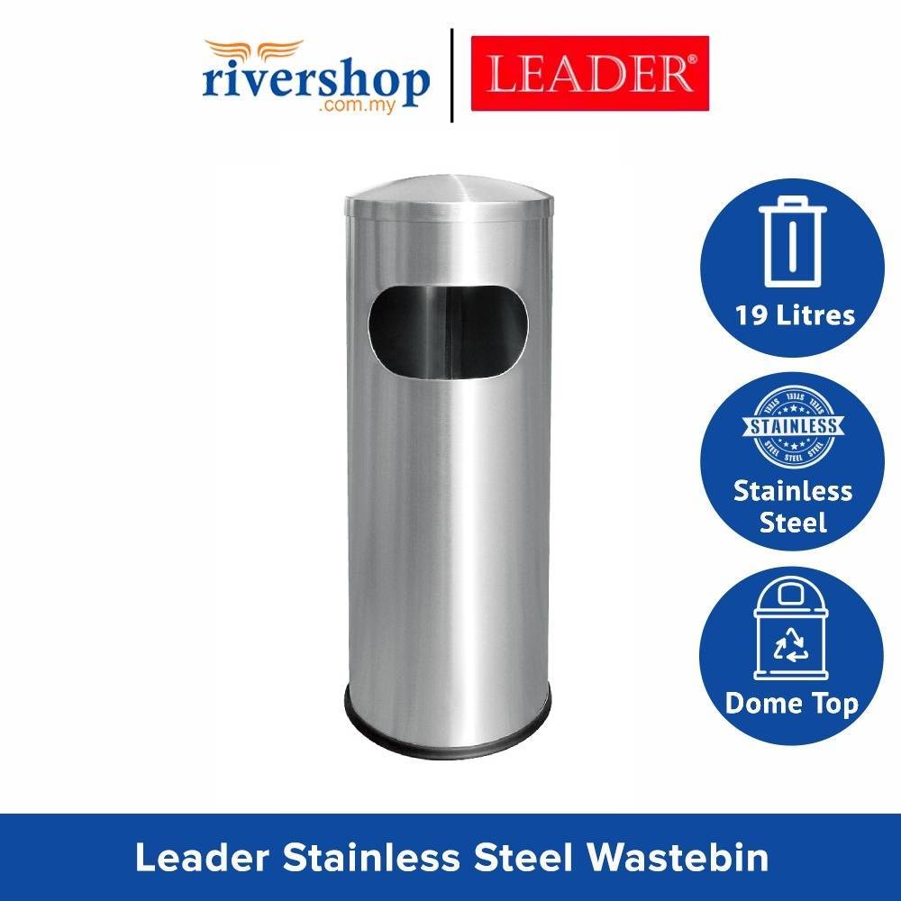 Leader 19Litres Stainless Steel Bin c/w Dome Top RAB-002/D Garbage ...