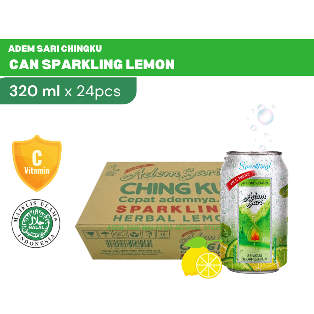 ADEM SARI SPARKLING LEMON CAN 320ML X 24 PCS | Shopee Malaysia