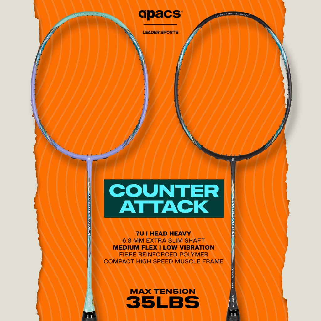 (FREE STRING & GRIP) APACS BADMINTON RACKET COUNTER ATTACK 7UG1 ...