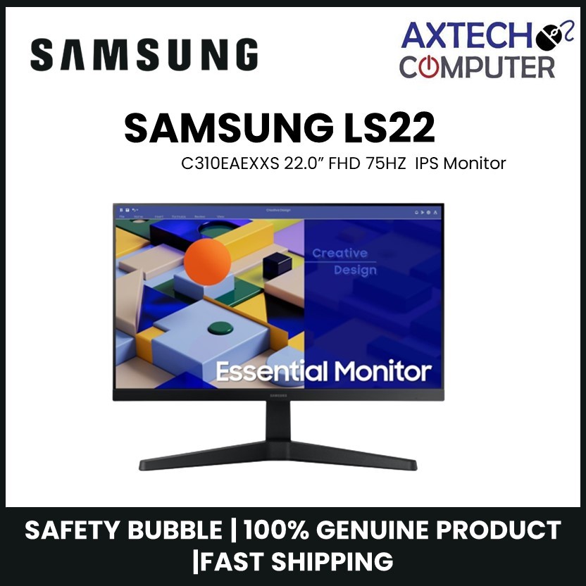 Samsung LS22C310EAEXXS 22" FHD IPS 75Hz FreeSync Borderless Monitor ...
