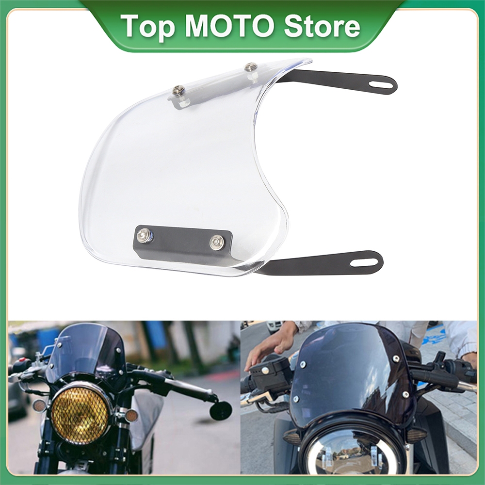 1 Set Universal Motorcycle Windshield 5-7 Inch Headlight Wind Deflector ...