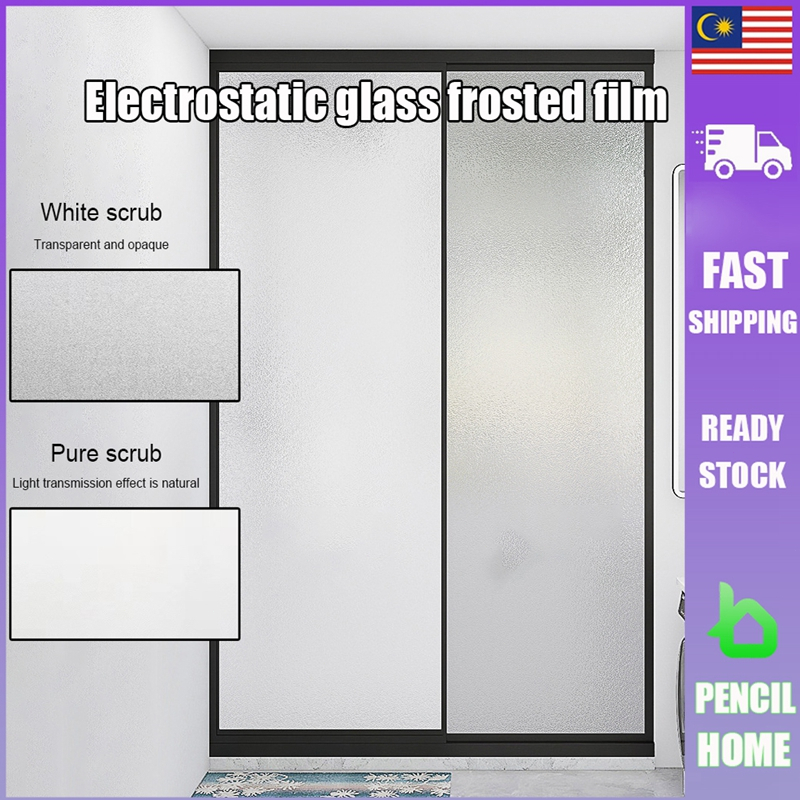 Privacy Window Film No Glue Non Self-adhesive Window Frosted Glass ...