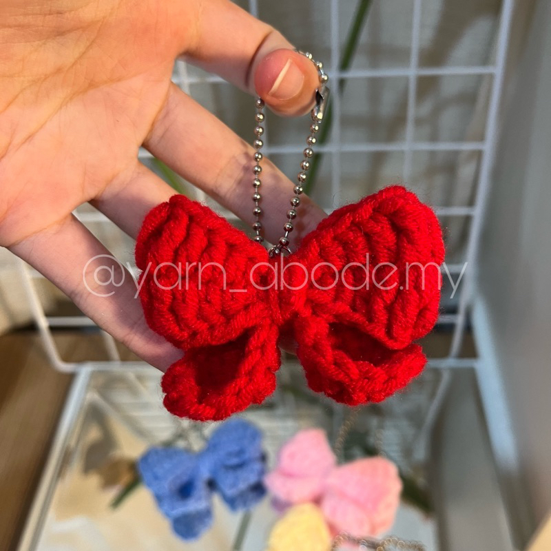🎀Handmade Crochet Bow Keychain🎀 Cute Gift Boyfriend Girlfriend ...