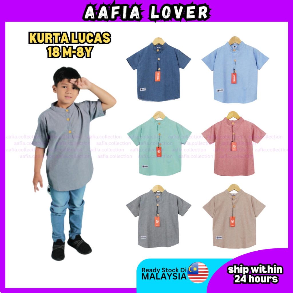 [🇲🇾 ReadyStock] Baju Kurta Lucas Budak Lelaki Lengan Pendek Kurta Kids ...