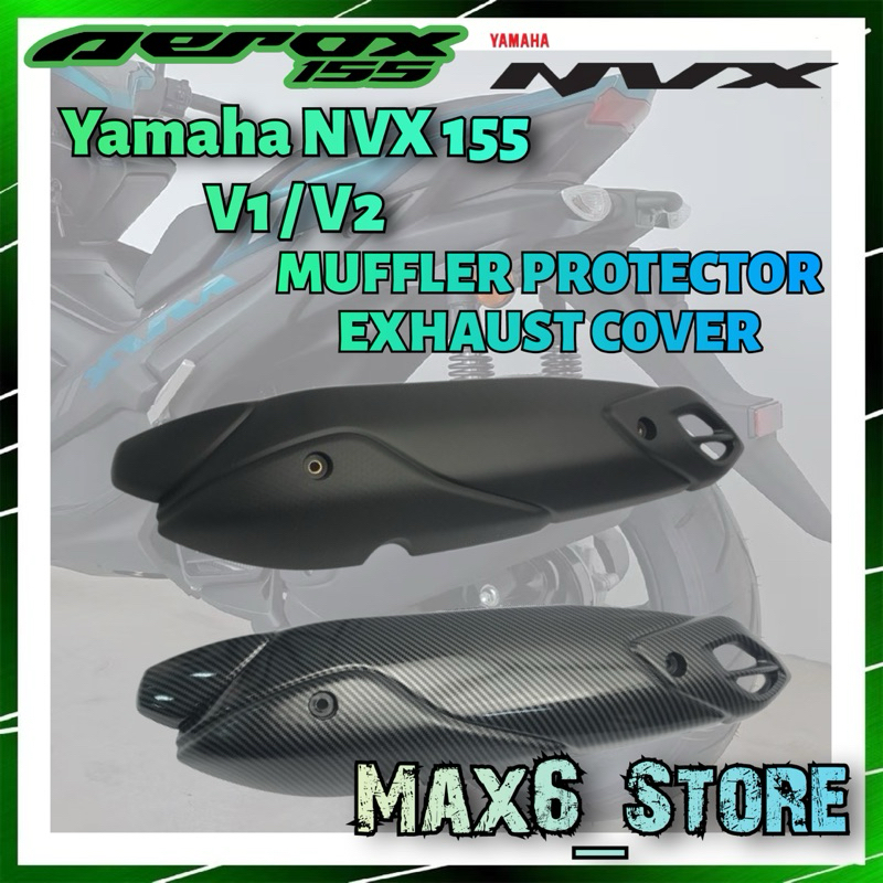 YAMAHA NVX155 NVX 155 V1 V2 V3 MUFFLER PROTECTOR EXHAUST COVER ( CARBON ...