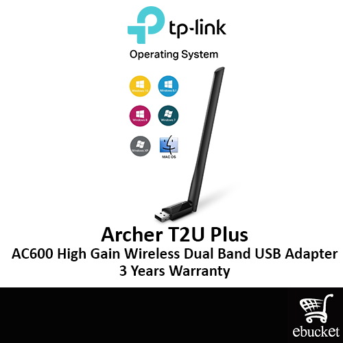 TP-Link Archer T2U Plus AC600(2.4GHz + 5GHz) High Gain 5dBi Antenna ...