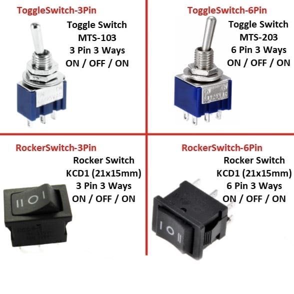 KCD1 KCD-1 117S 21x15mm Rocker Switch / MTS-103 MTS-203 Toggle Switch 3 ...
