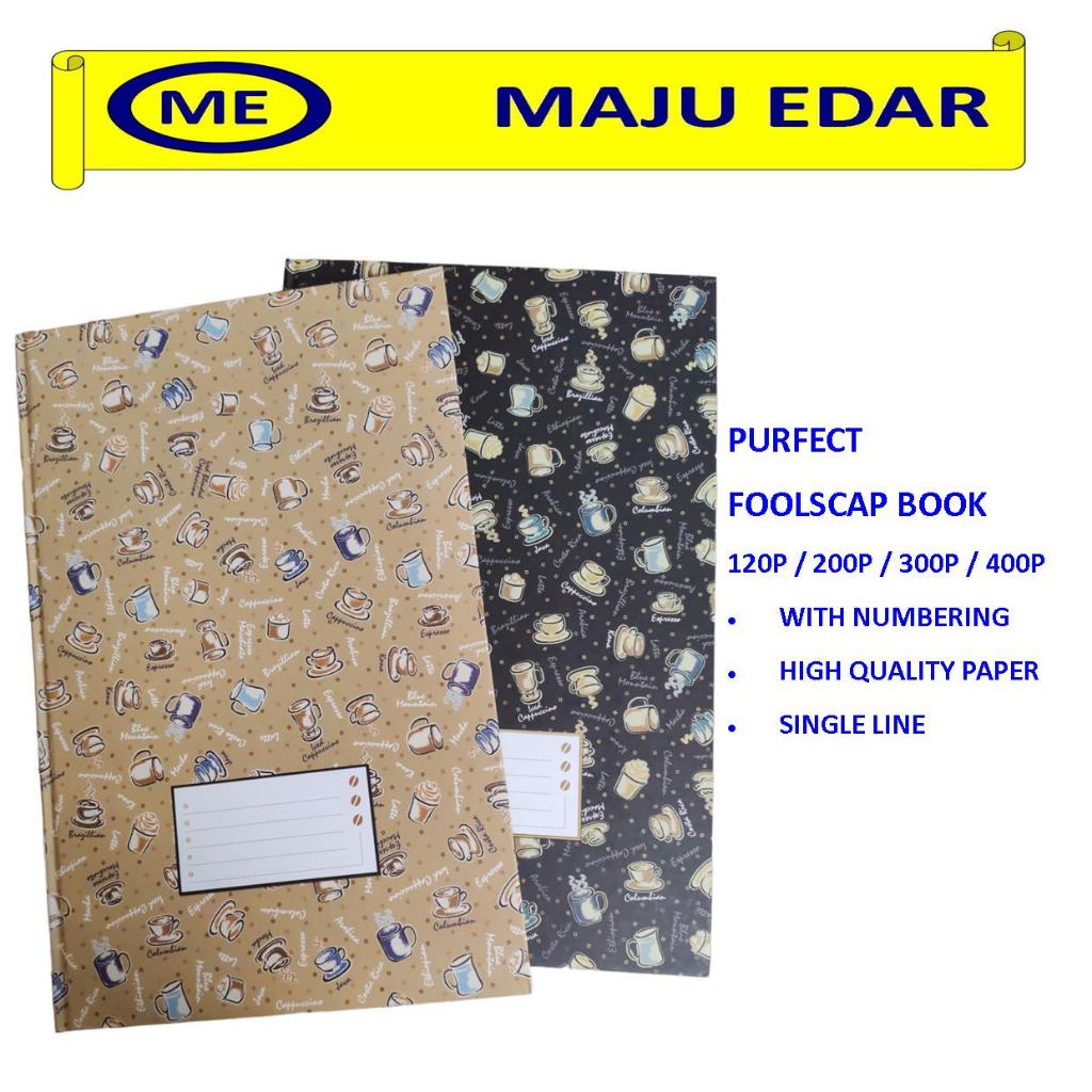 [PURFECT] FOOLSCAP BOOK HARD COVER 120/200/300/400 PAGES / BUKU LOG ...