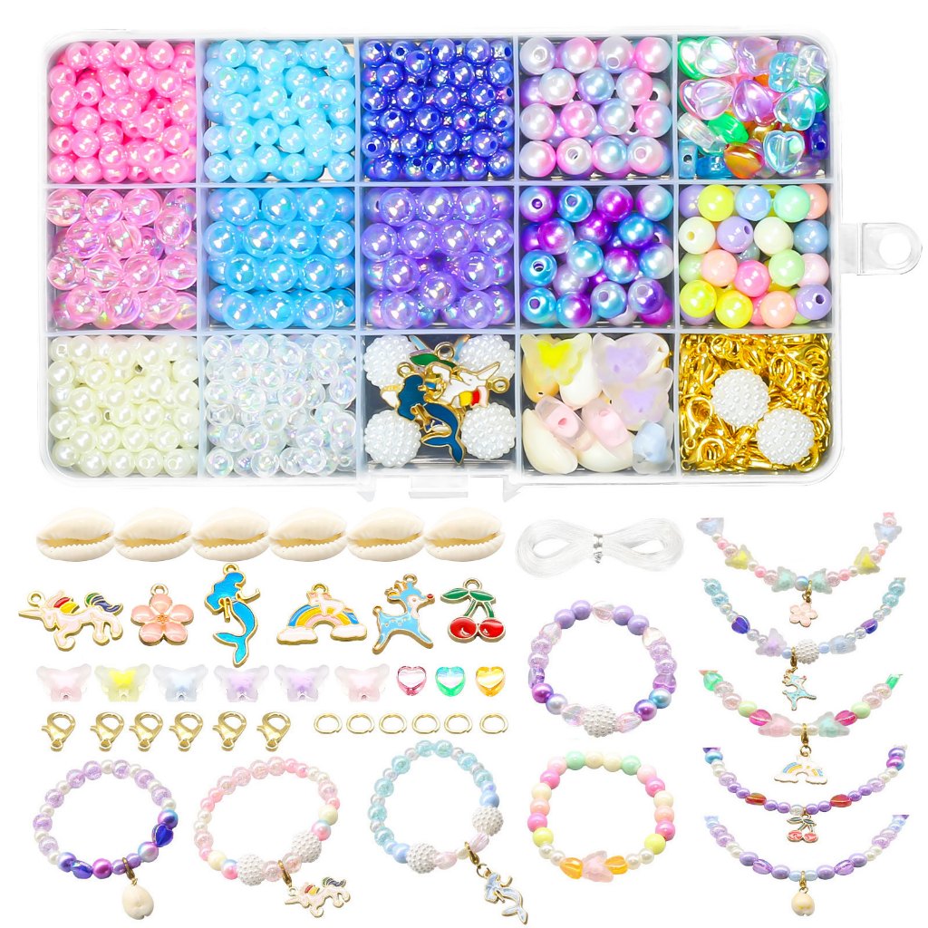 600PCS DIY Beads Jewelry Making Kit for Girls Handmade Bracelet ...