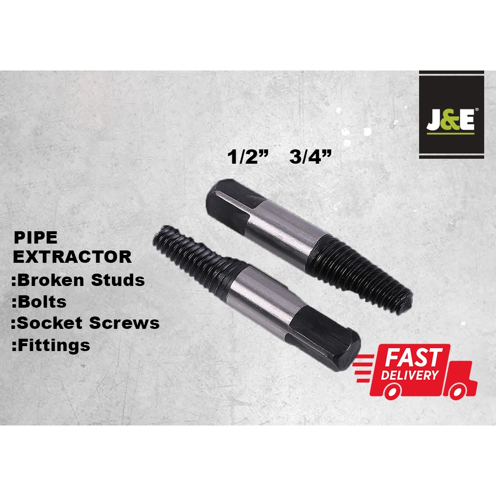 J&E BROKEN PIPE EXTRACTOR for 1/2'' & 3/4'' PIPE THREAD Plumber Tool ...