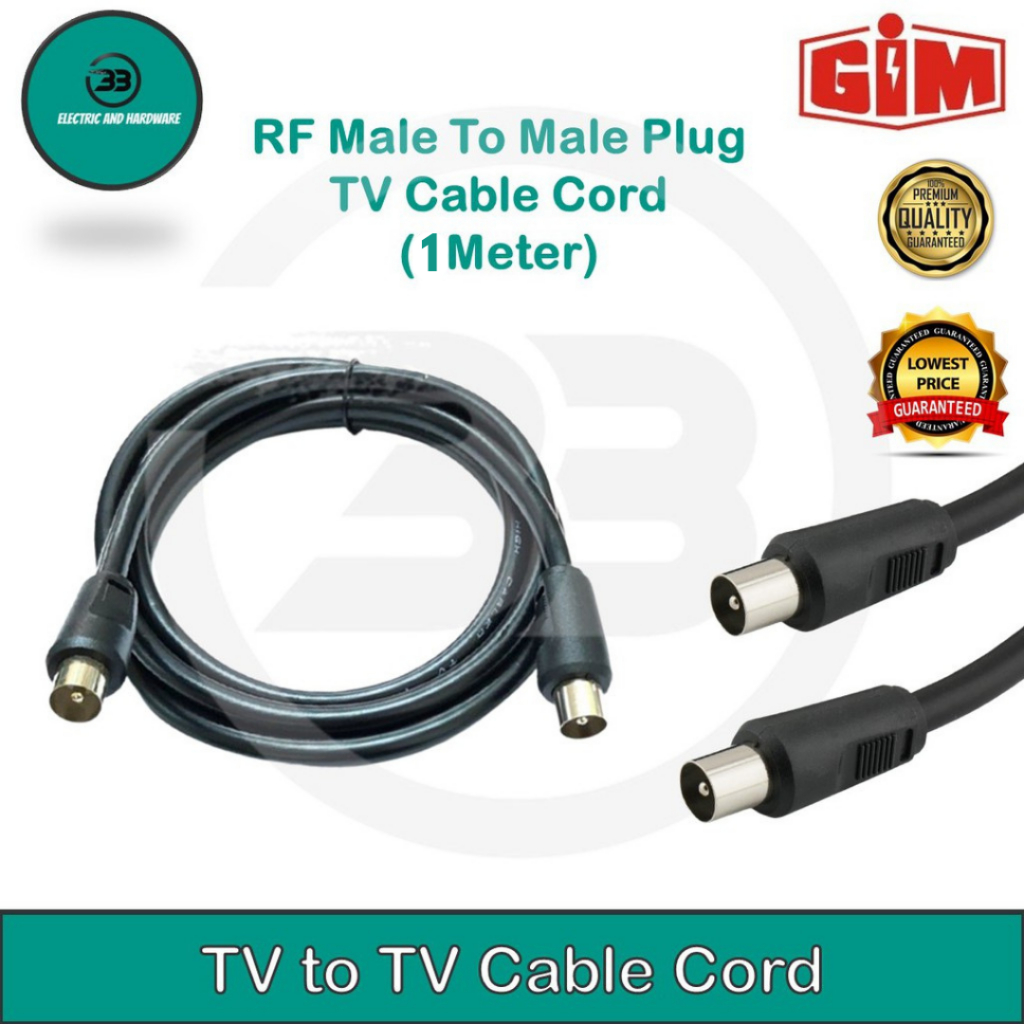 ORIGINAL GIM RF Cable Male to Male Plug TV Coaxial Antenna Cable Cord ...