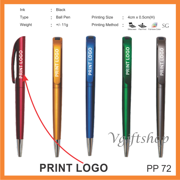 [ 50pcs ] PP72 Pen + PRINTING Plastic Ball Pen Door Gift Annual Dinner ...