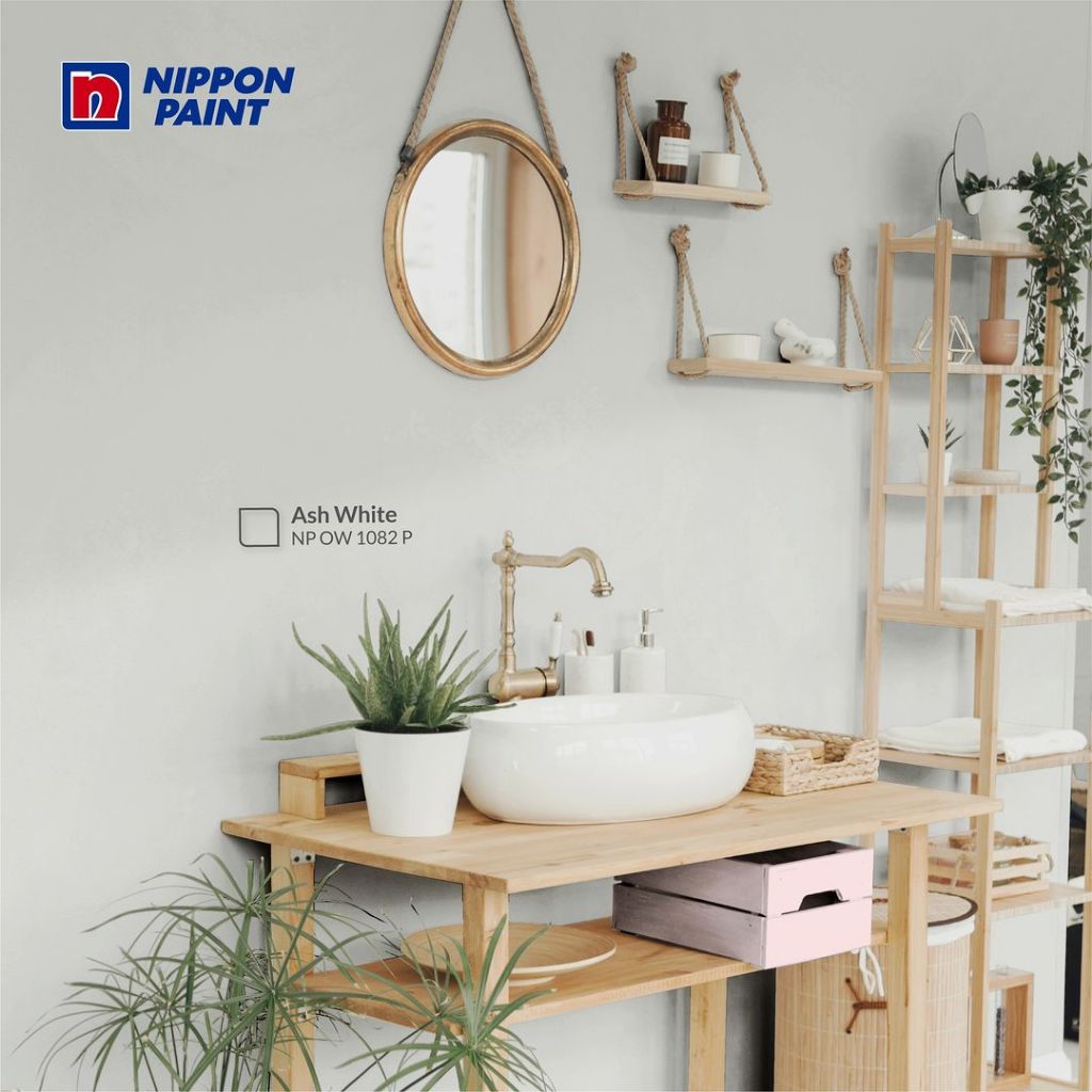 Nippon Paint | OW 1082P Ash White | 5L | Interior & Exterior Wall Paint ...