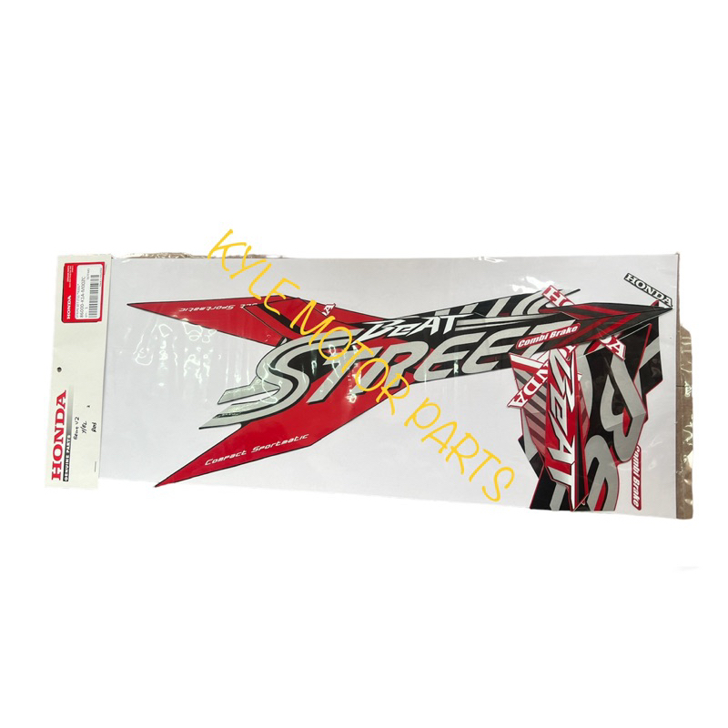 HONDA BEAT V2 BODY STICKER SET STREET RED ORIGINAL 100% | Shopee Malaysia