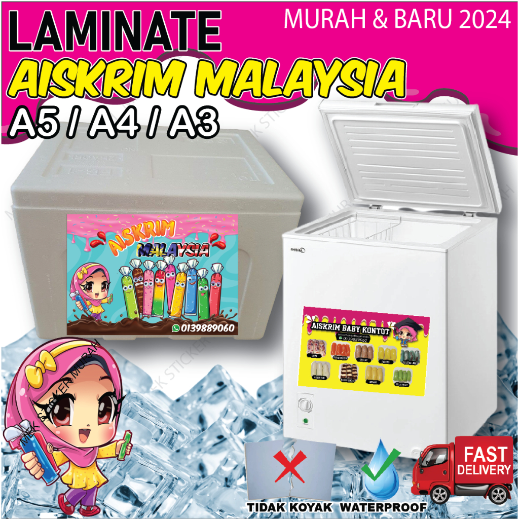 A5/A4/A3 LAMINATED & DESIGN AISKRIM, MAKANAN, MINUMAN & LAIN LAIN ...