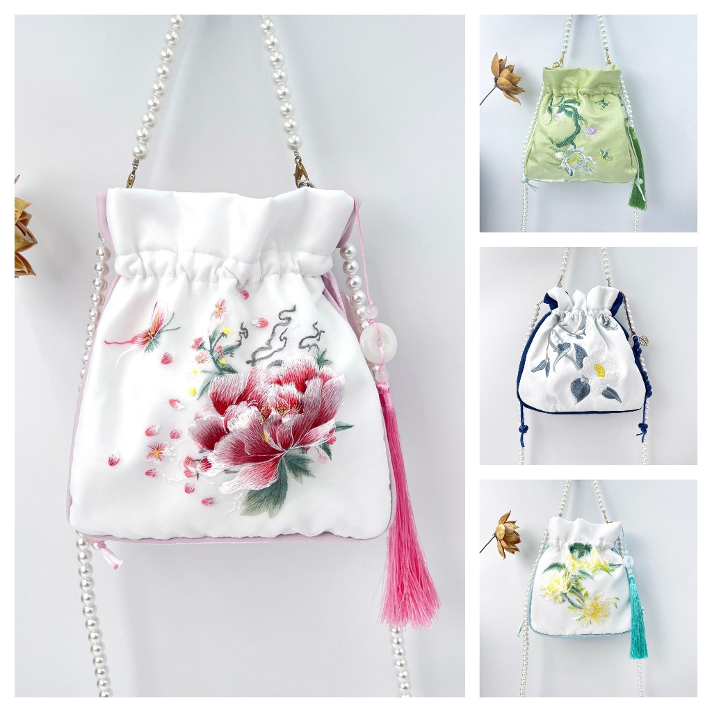 daidai (Ready Stock) Suzhou Silk Hand Embroidery Pearl Bag Chinese ...