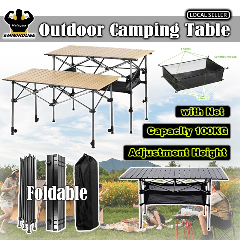 Camping table foldable Portable Table Outdoor Folding picnic table BBQ ...