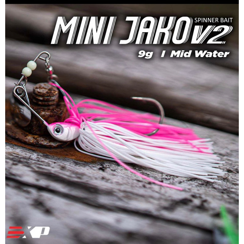 EXP MINI JAKO V2 Spinner Bait Snakehead Fishing Lure Soft Frog Jump ...