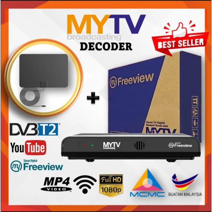 WHOLESALE ORIGINAL MYTV DECODER DVBT2 Dekoder Box DVBT2 HD DTTV Set Top Box | Shopee Malaysia