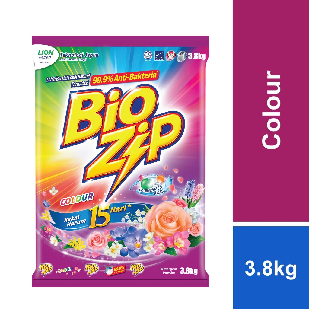 Bio Zip Colour Powder Detergent 3.8kg | Shopee Malaysia