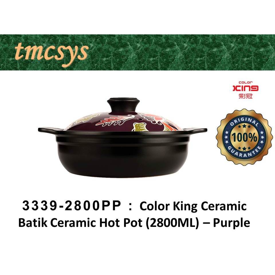 Color King Cooking Pot Ceramic Batik Ceramic Hot Pot 2800ML 3339-2800 ...