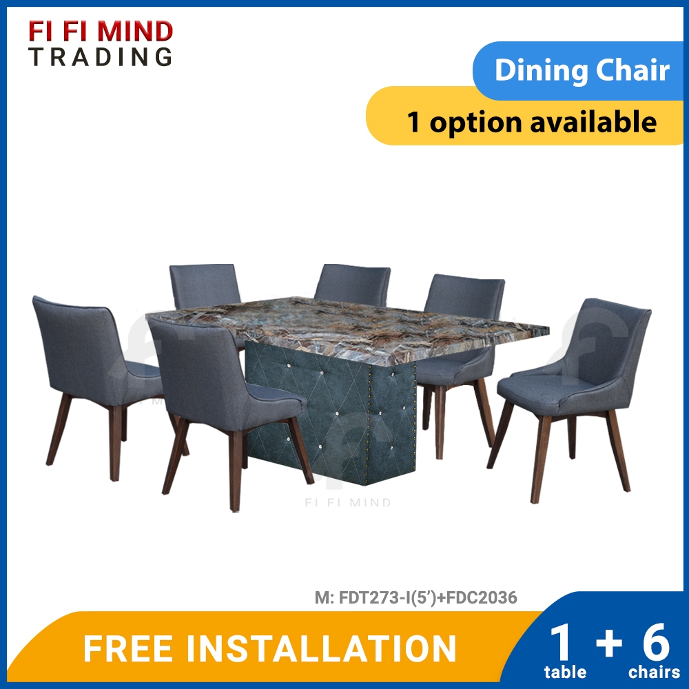 Meya Marble Dining Set/ Marble Dining Table/ Meja Makan 6 Kerusi/ Meja ...
