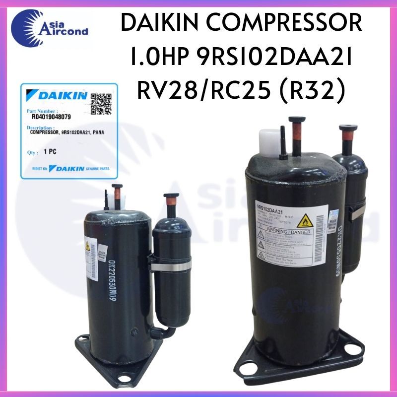 DAIKIN COMPRESSOR R32 1.0HP 9RS102DAA21 FOR MODEL RC25/RV28 ...