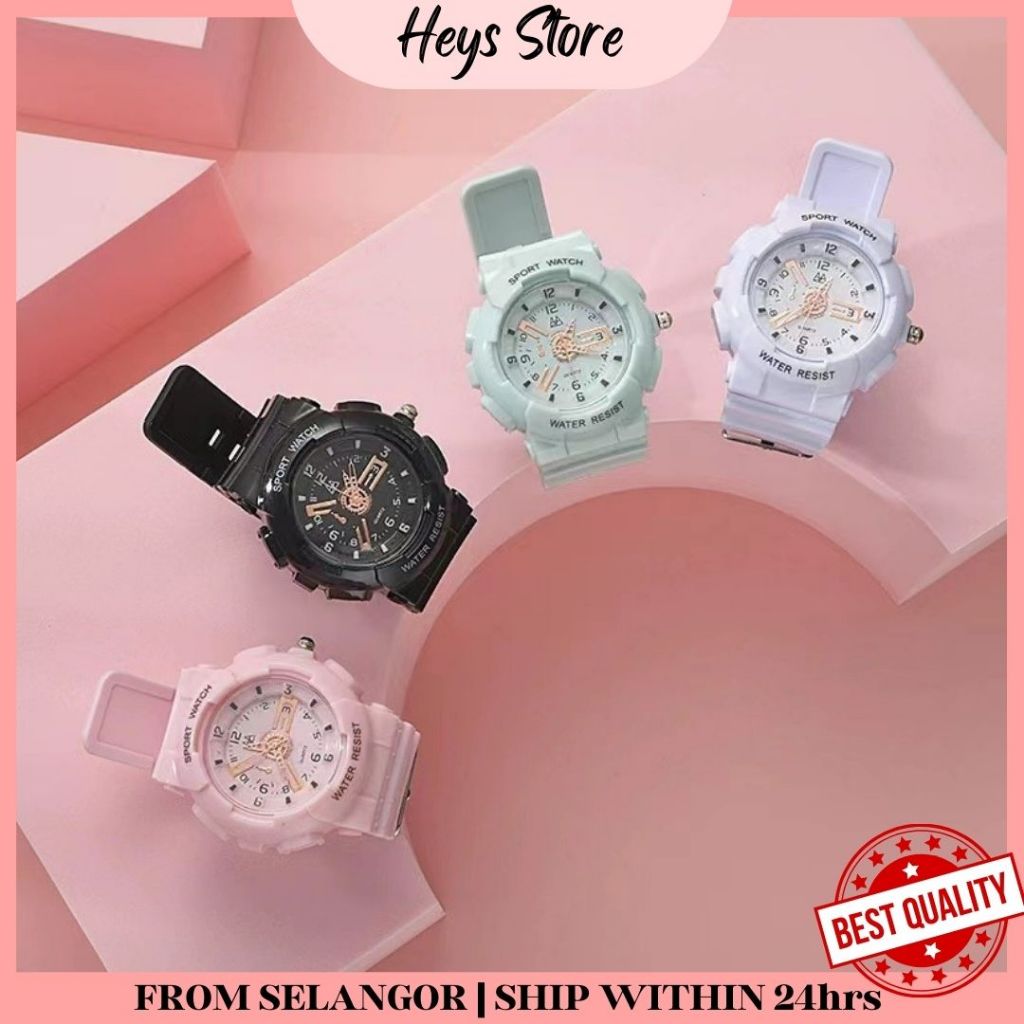 [Ready Stock] Women Fashion Sports Waterproof Watch Silicone Watches ...